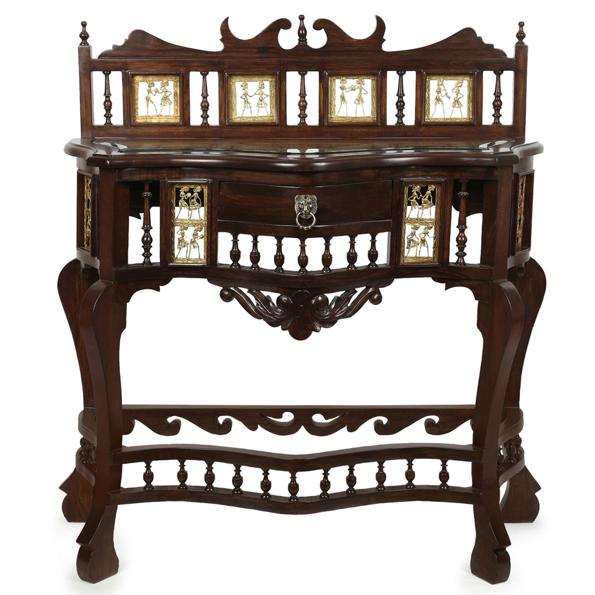 Royal Console Table in Teakwood with Walnut Finish (36x17x38) – Aakriti ...