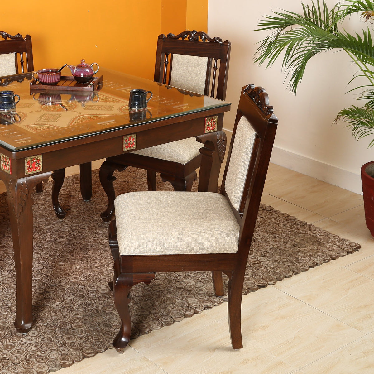 Moha Chair in Premium Teakwood in Walnut Finish (21x19x39) – Aakriti ...