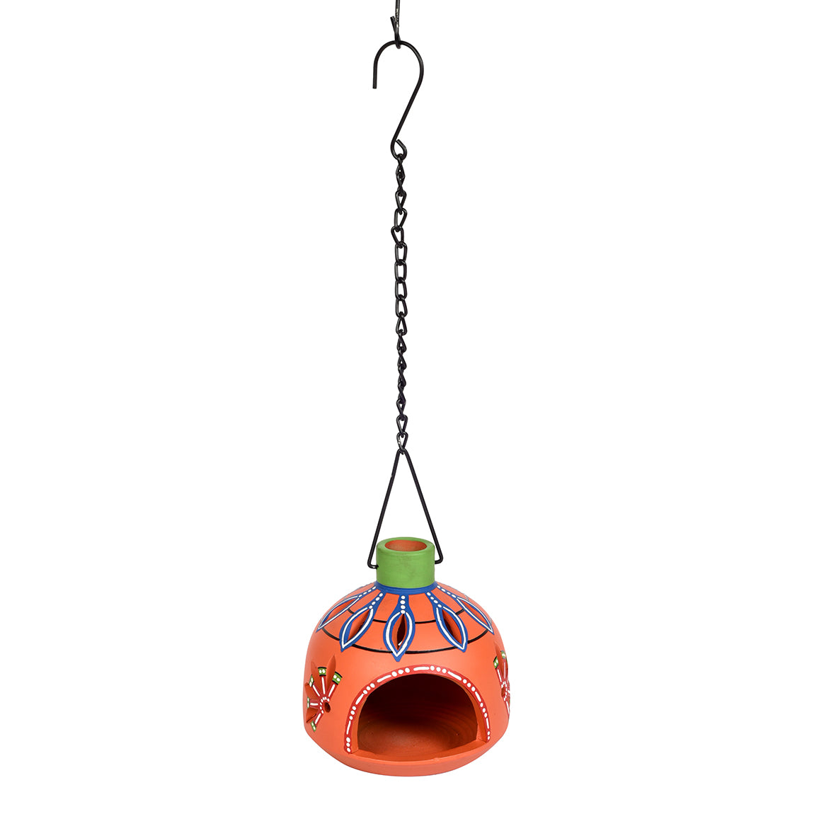 Terracotta Handpainted Pink Matki Hanging Tea Light – Aakriti Art Creations