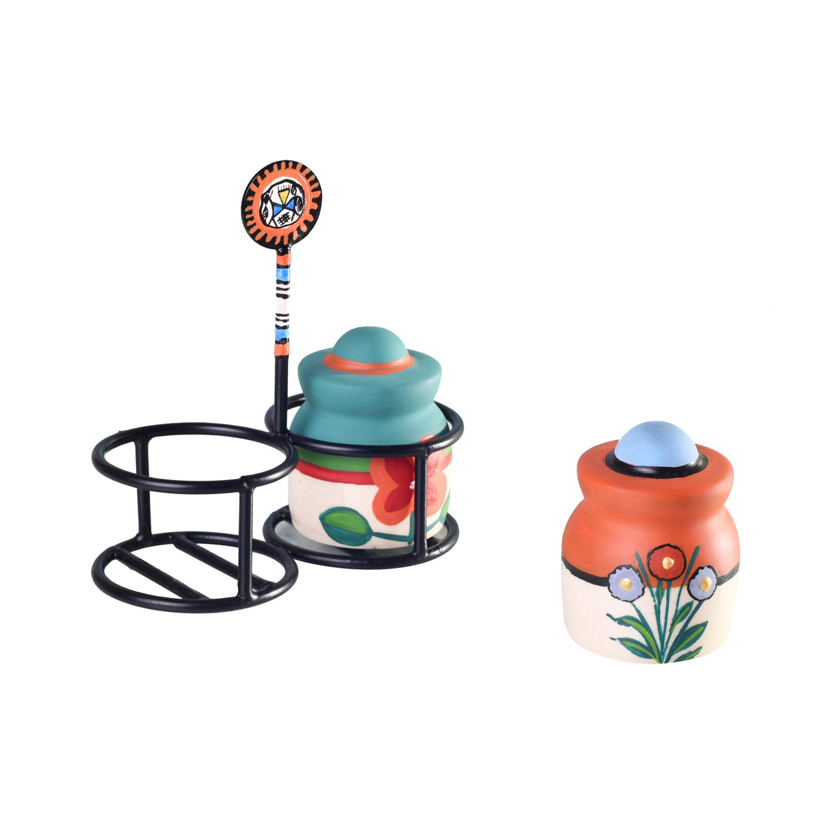 Inu-Minu Salt & Pepper in a beautiful handpainted stand – Aakriti Art ...